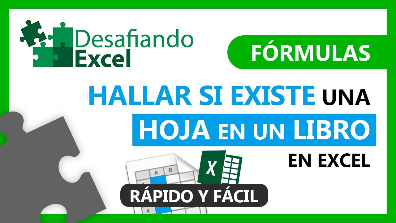 Hallar si EXISTE una HOJA en un LIBRO en Excel | Fórmulas de Excel #186 ...