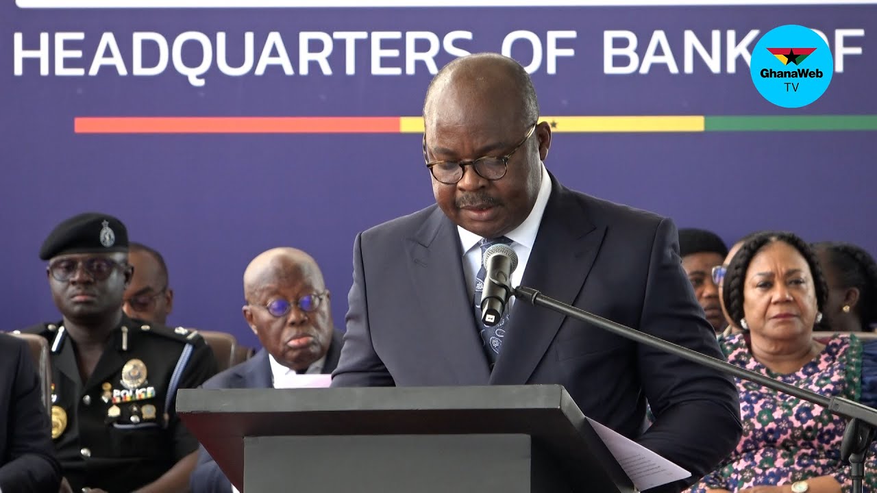 BoG Governor lists the cutting-edge features of BoG's new HQ - YouTube
