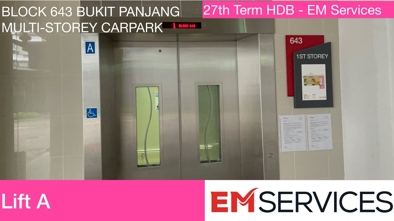 HDB Block 643 (MSCP) Bukit Panjang || EM Elevator (Lift A) 🚘 - YouTube