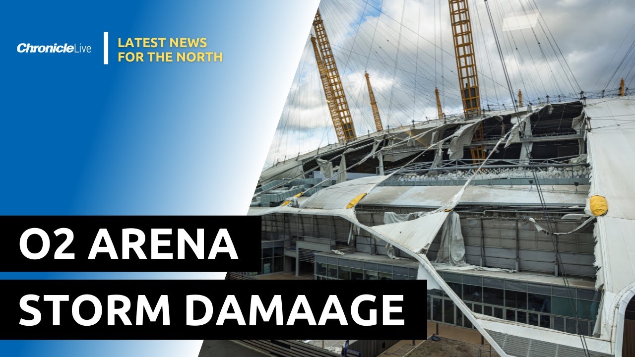 Storm Eunice: O2 Arena evacuated after hole torn in dome as 122mph ...