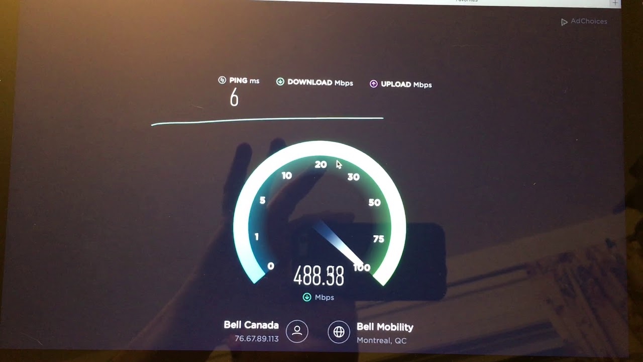 Bell Speed test lan + wireless - YouTube