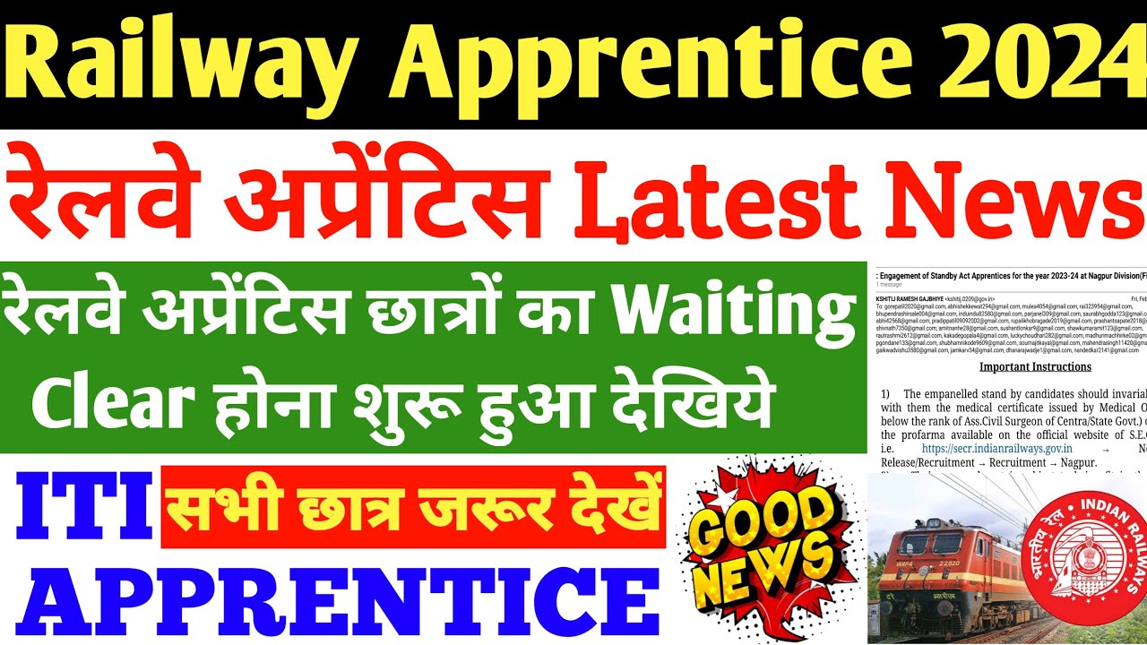 Railway Apprentice 2024 | Railway Apprentice Latest News, रेलवे ...