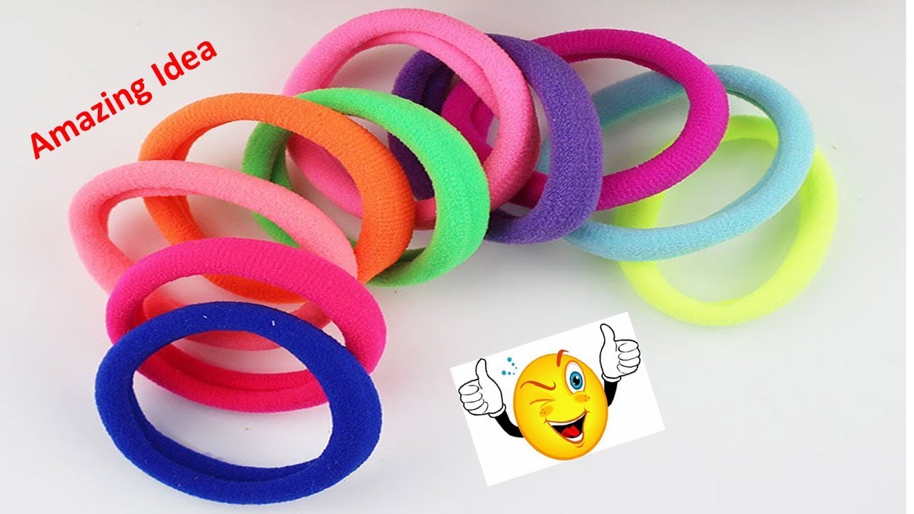 Best out of waste from hair rubber bands crafts idea | DIY HOME DECOR ...