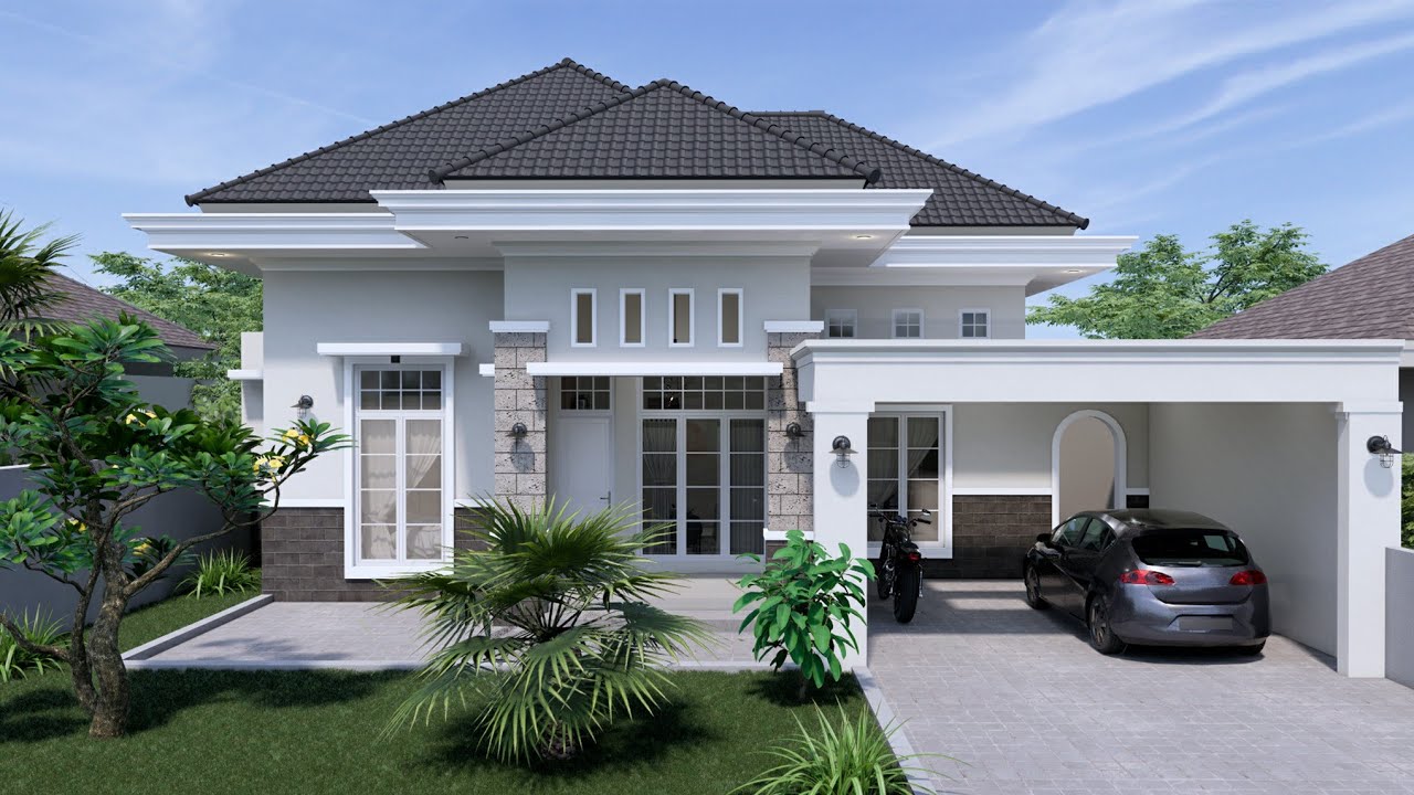 Desain rumah 12 x 9 meter dengan 3 Kamar tidur - YouTube