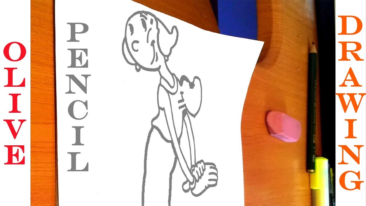 How to Draw OLIVE Oyl - Popeye The Sailor Man, Easy | PENCIL | # ...