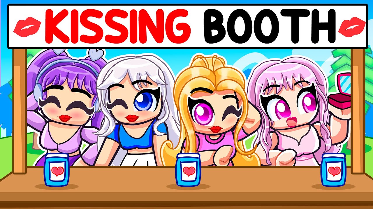 MY CRAZY FAN GIRLS Opened A Kissing Booth... (Roblox Brookhaven) - YouTube