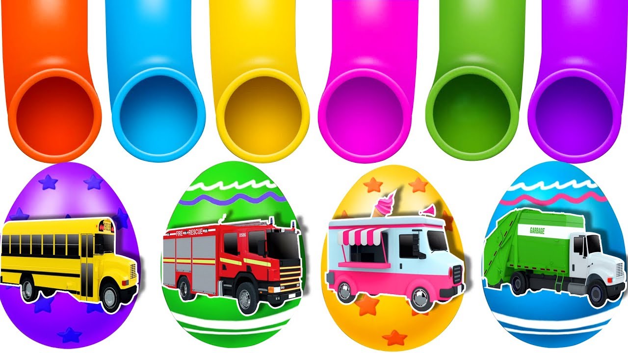 Learning Colors and Street Vehicles Names and Sounds for Kids with Lot ...