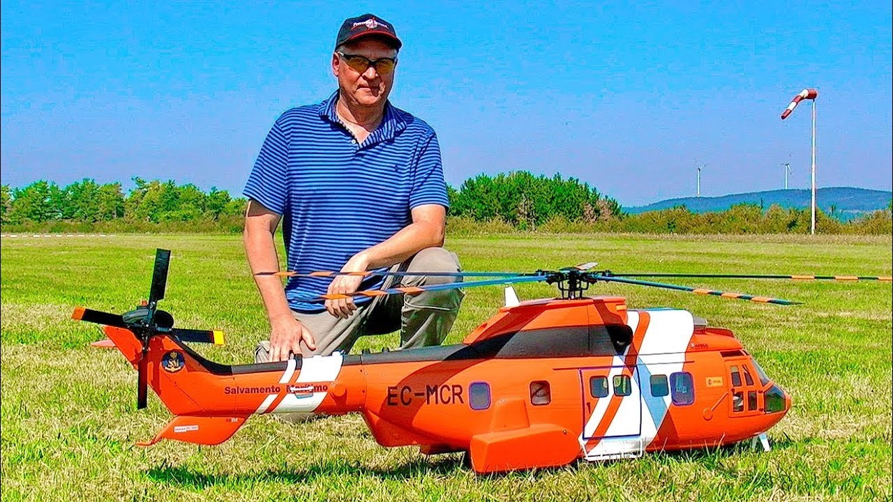WOW !!! FASCINATING !! BIG RC AS-332 SUPER PUMA SCALE MODEL ELECTRIC ...