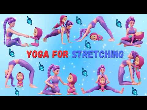 Masha & Rumi's Hilarious Partner Yoga Challenge 😂 | Funny Mommy & Me Yoga Routine | Flow With Rumi