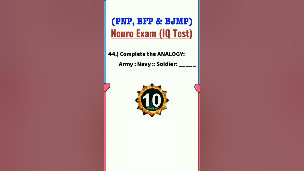NEURO EXAM IQ TEST 41 45 PNP BFP BJMP RECRUITMENT PROCESS YouTube neuro-exam-iq-test-41-45-pnp-bfp-bjmp-recruitment-process-youtube