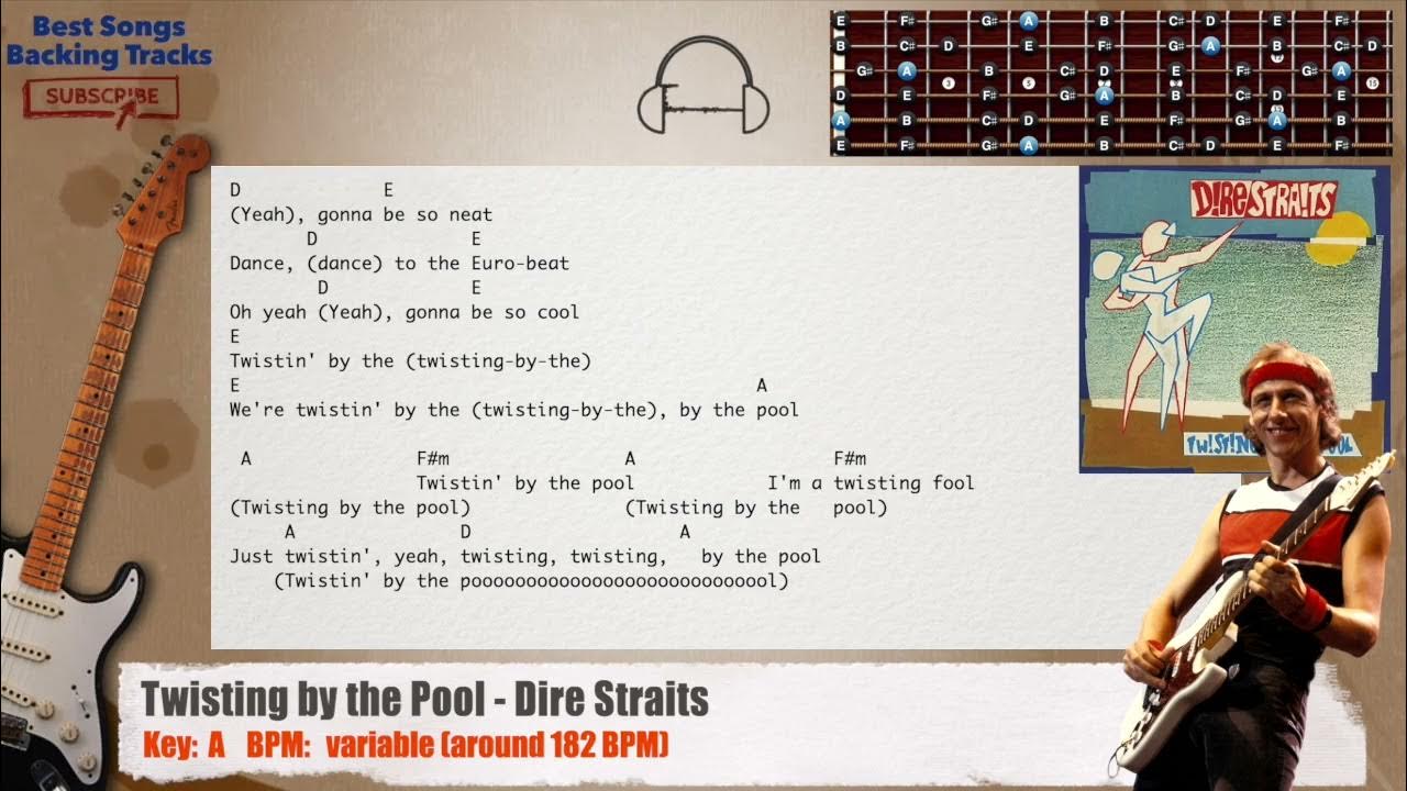 🎸 Twisting by the Pool - Dire Straits Guitar Backing Track with chords ...