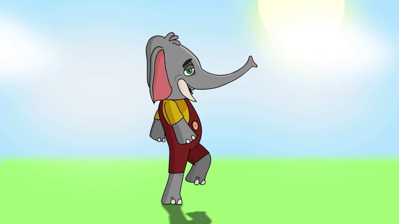 Final Elliot the Elephant Walk Cycle with Background - YouTube
