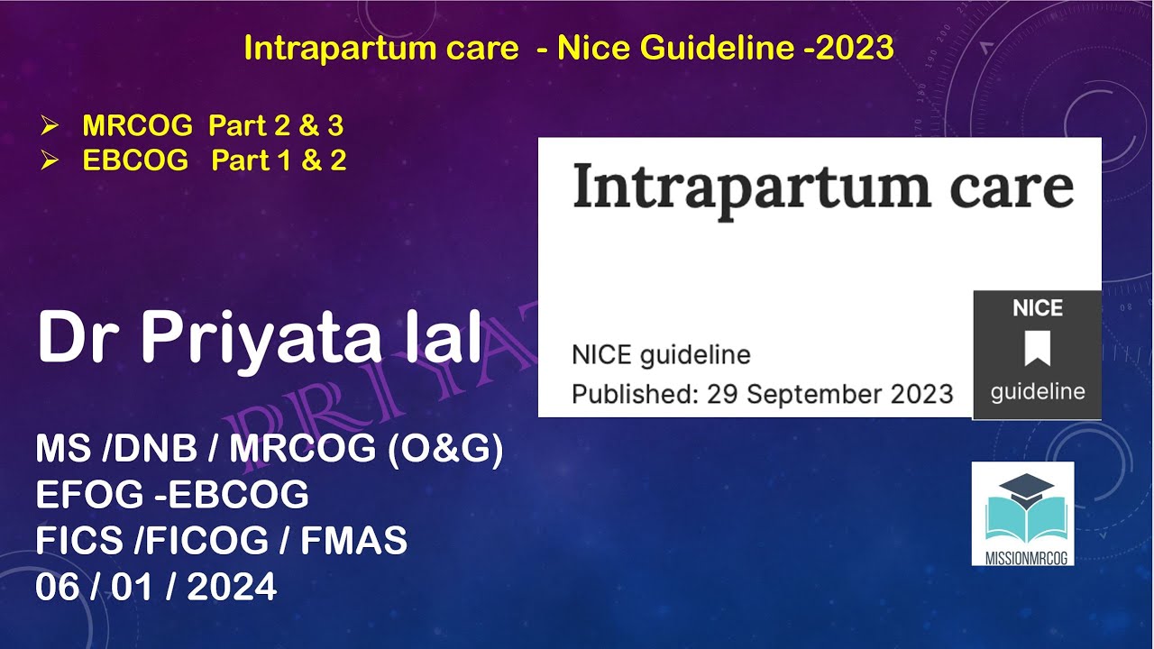 Intrapartum Care Nice Guideline 2023 Youtube