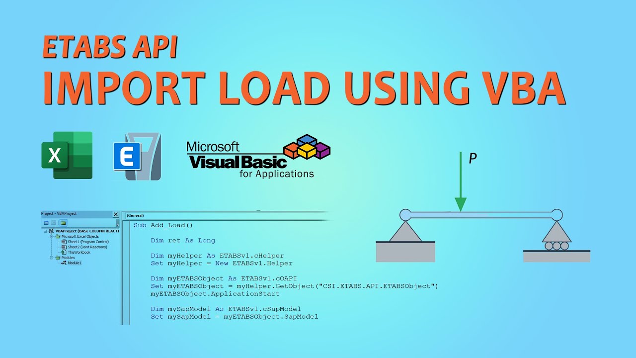 Import Load to ETABS using VBA via Excel - YouTube