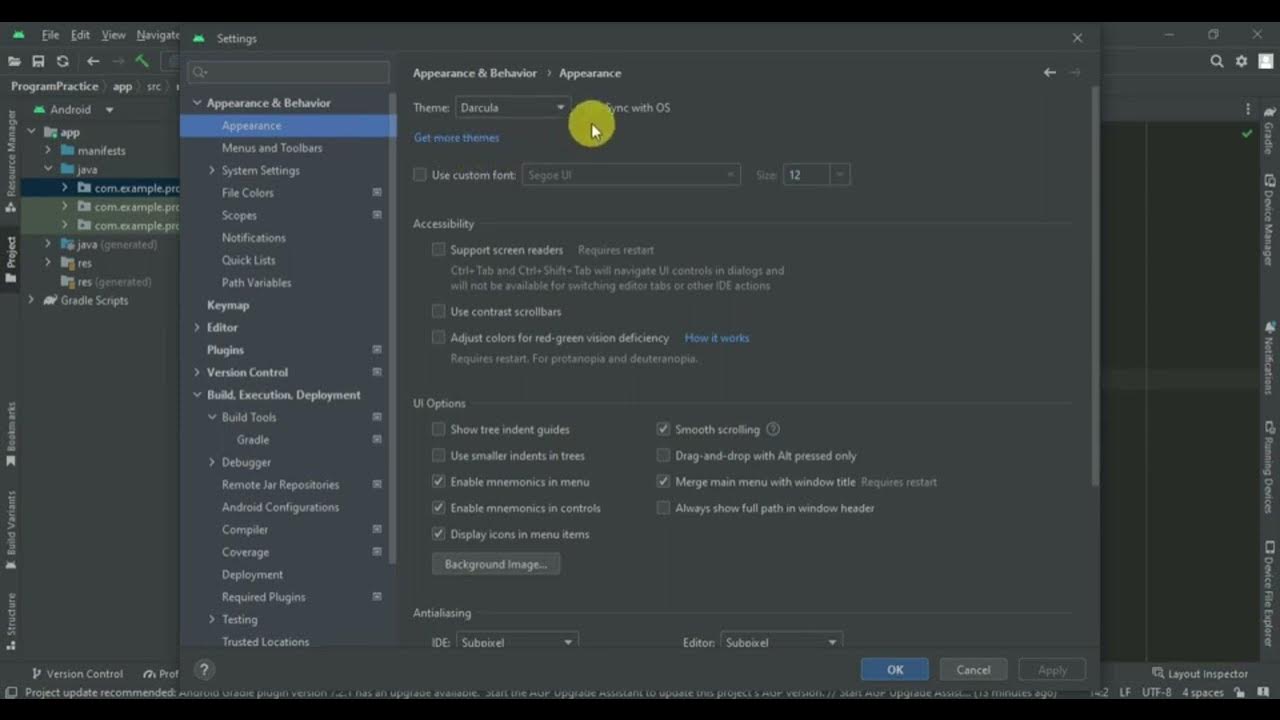 how to change Android studio theme to white theme #android - YouTube