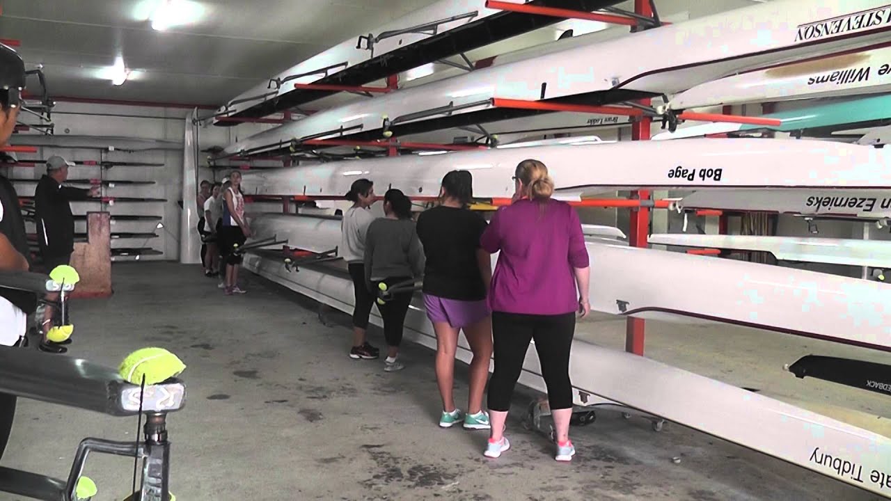 Learn to Row: Removing a boat from storage - YouTube