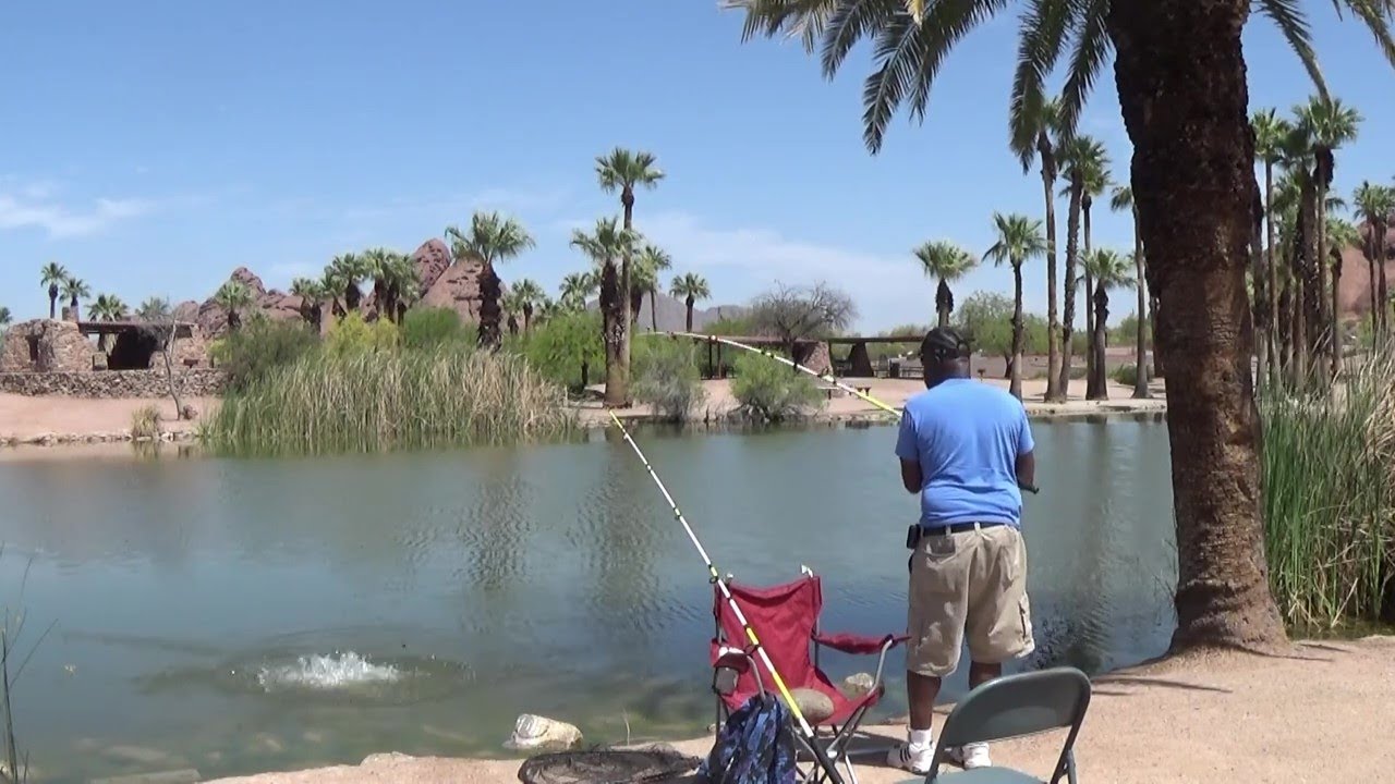 Caught a 6 LB/ 5 LB/ 3 LB CATFISH at Papago Ponds in Phoenix Arizona ...