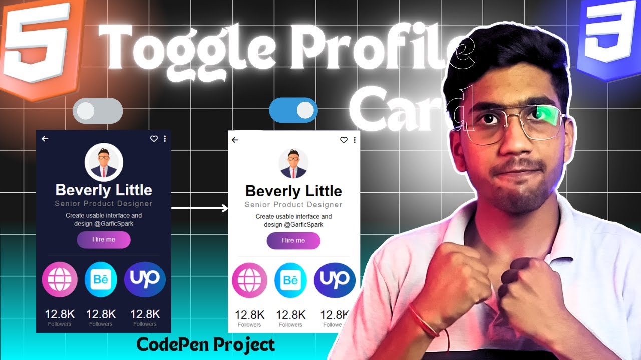 How to make Toggle profile card In HTML and CSS Only || BCA Wala Coder ...