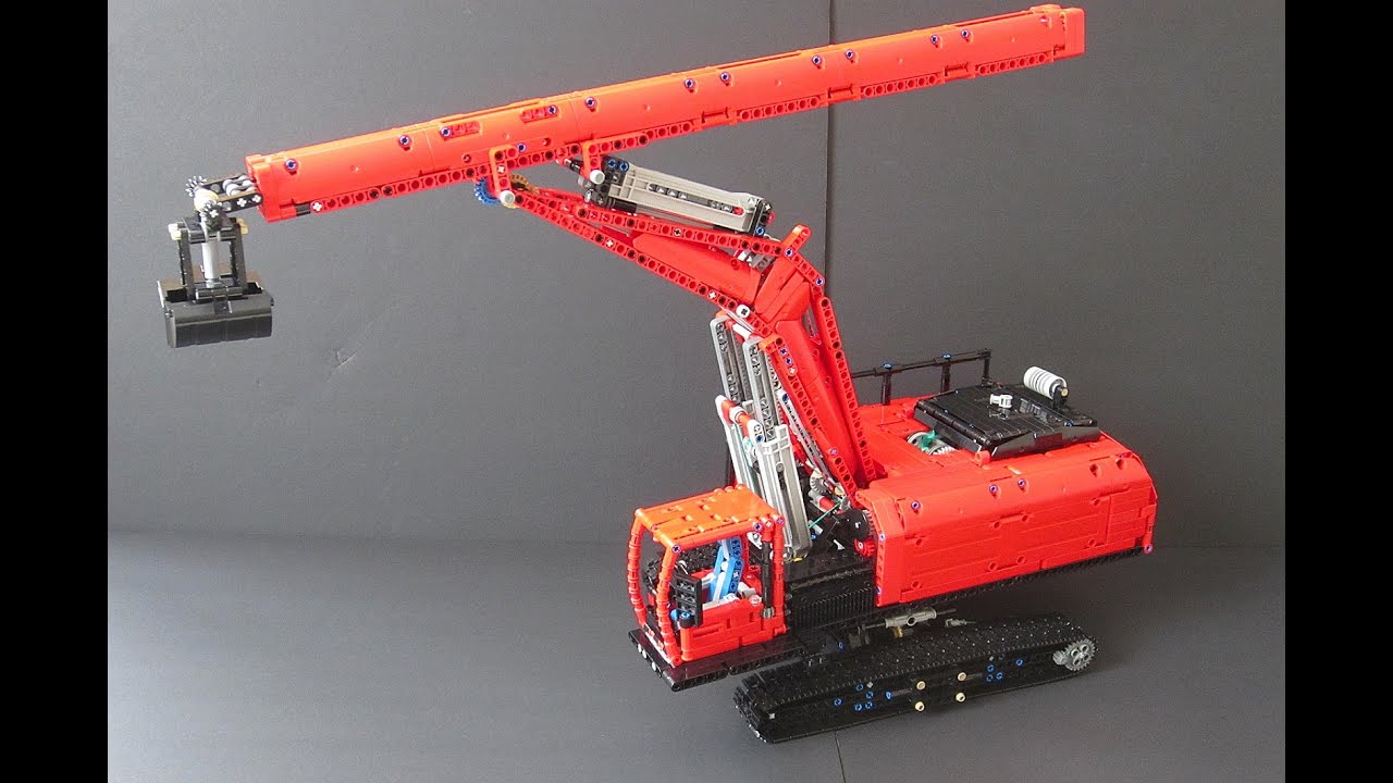 Lego Technic RC excavator (Telescopic) | 7 functions, 2 motors! - YouTube