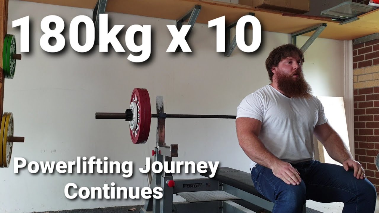 Bench Press 180kg x 10 - Garage Gym Powerlifting - YouTube