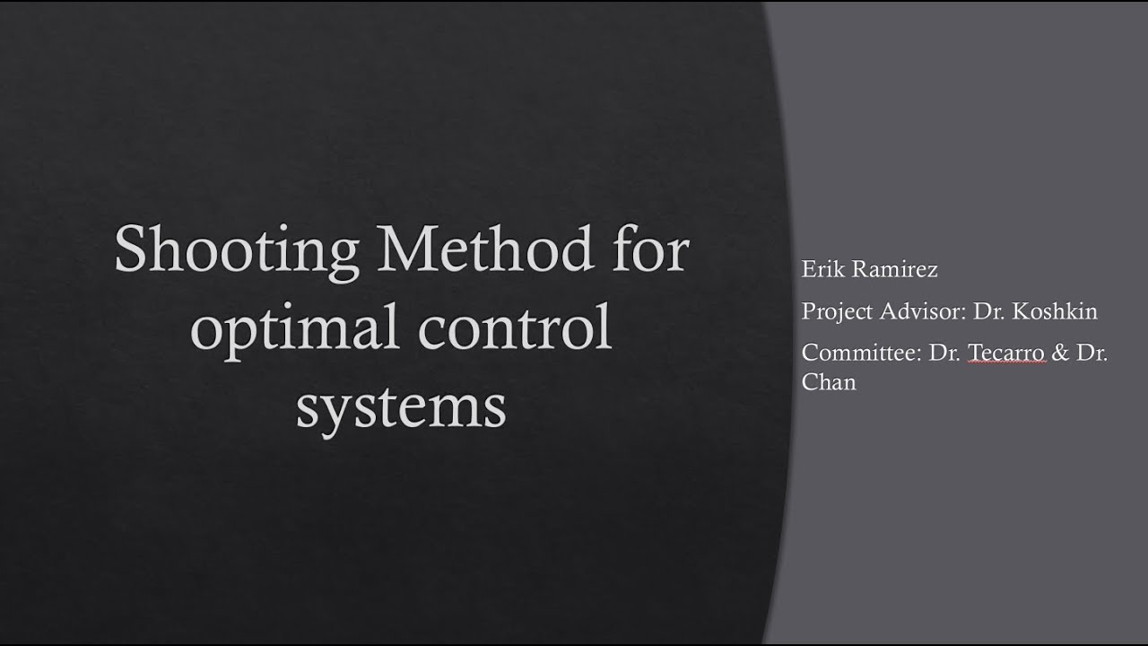Shooting Method for Optimal Control Systems - YouTube