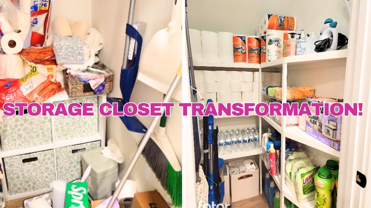 AMAZING STORAGE CLOSET TRANSFORMATION/ STORAGE SOLUTION IDEAS - YouTube