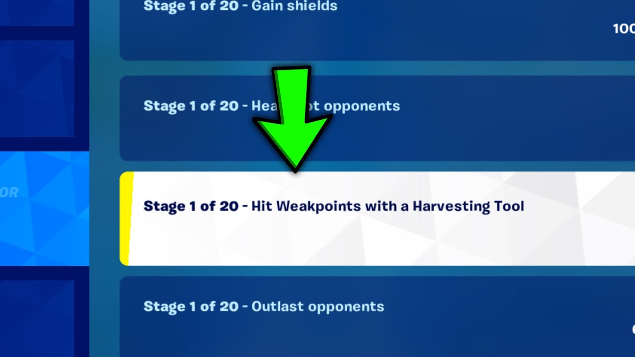 Stage 1 of 20 - Hit Weakpoints with a Harvesting Tool - YouTube