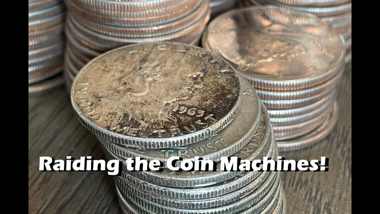 Raiding the Coin Machines - Coin Roll Hunting Silver Half Dollars - YouTube