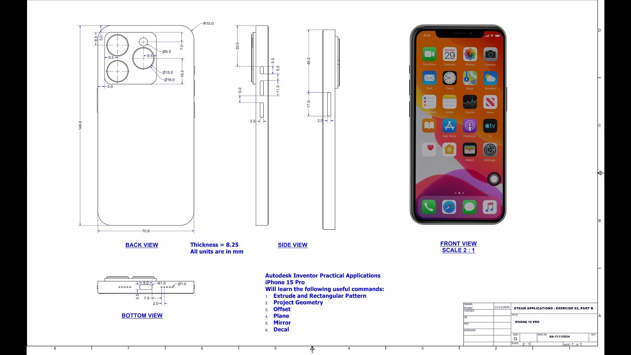 Modeling an iPhone 15 Pro With Autodesk Inventor Professional 2025 ...