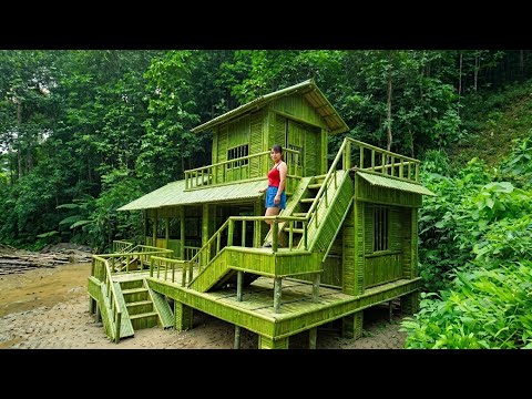 Unbelievable! A Girl Built a Two-Story Bamboo House from Scratch by@PhungThiChai