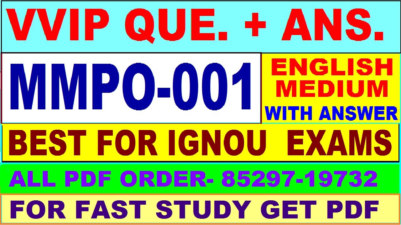 MMPO 001 important questions with answer in English | mmpo 001 Previous ...
