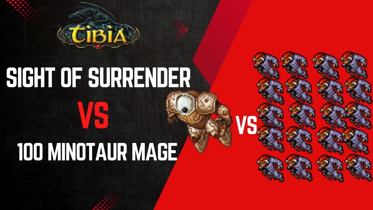 🛡️ 1 Sight of Surrender vs 100 Minotaur Mage 🐂🧙 | Tibia Versus ⚔️ - YouTube