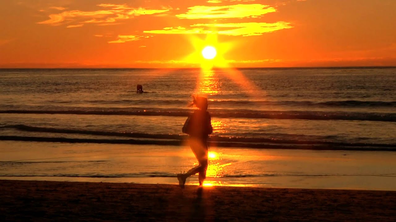 Relaxing Jog at a Beach Sunset - Slow Motion - YouTube