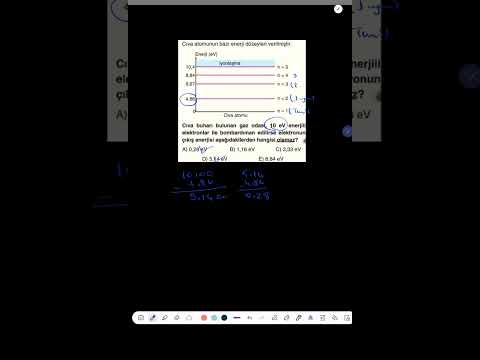 Atom Fiziği Enerji Seviyeleri soru çözümü #aytfizik #ayt #shortvideo #youtubeshorts #keşfet
