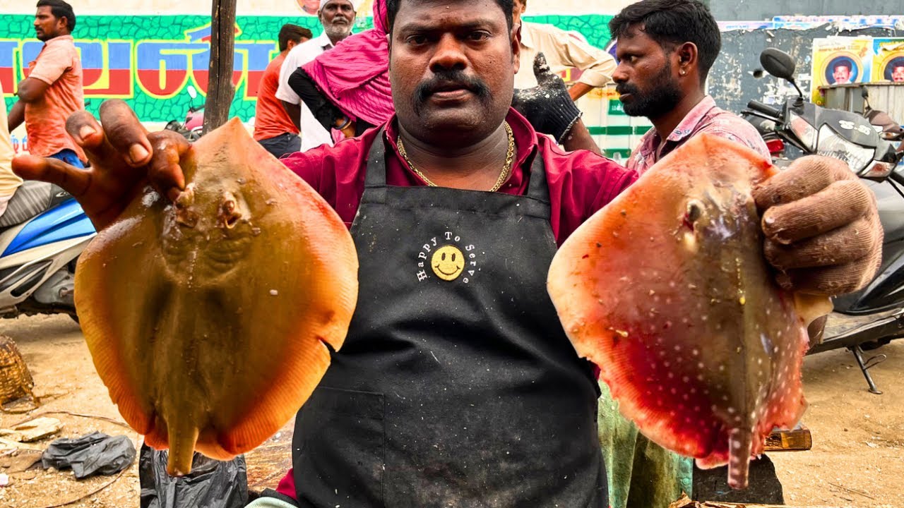 STINGRAY FISH CUTTING BY SPEED SELVAM | HD VIDEO | IN KASIMEDU ...