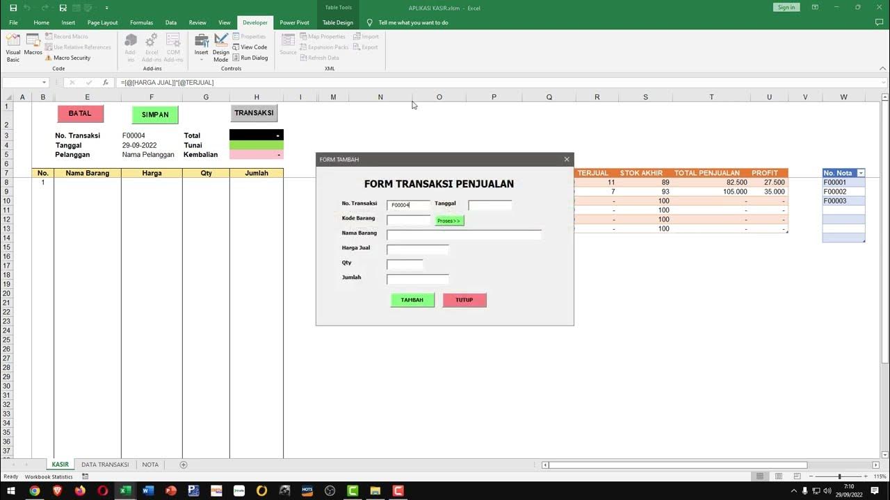 APLIKASI KASIR EXCEL GRATIS!!! | APLIKASI EXCEL - YouTube