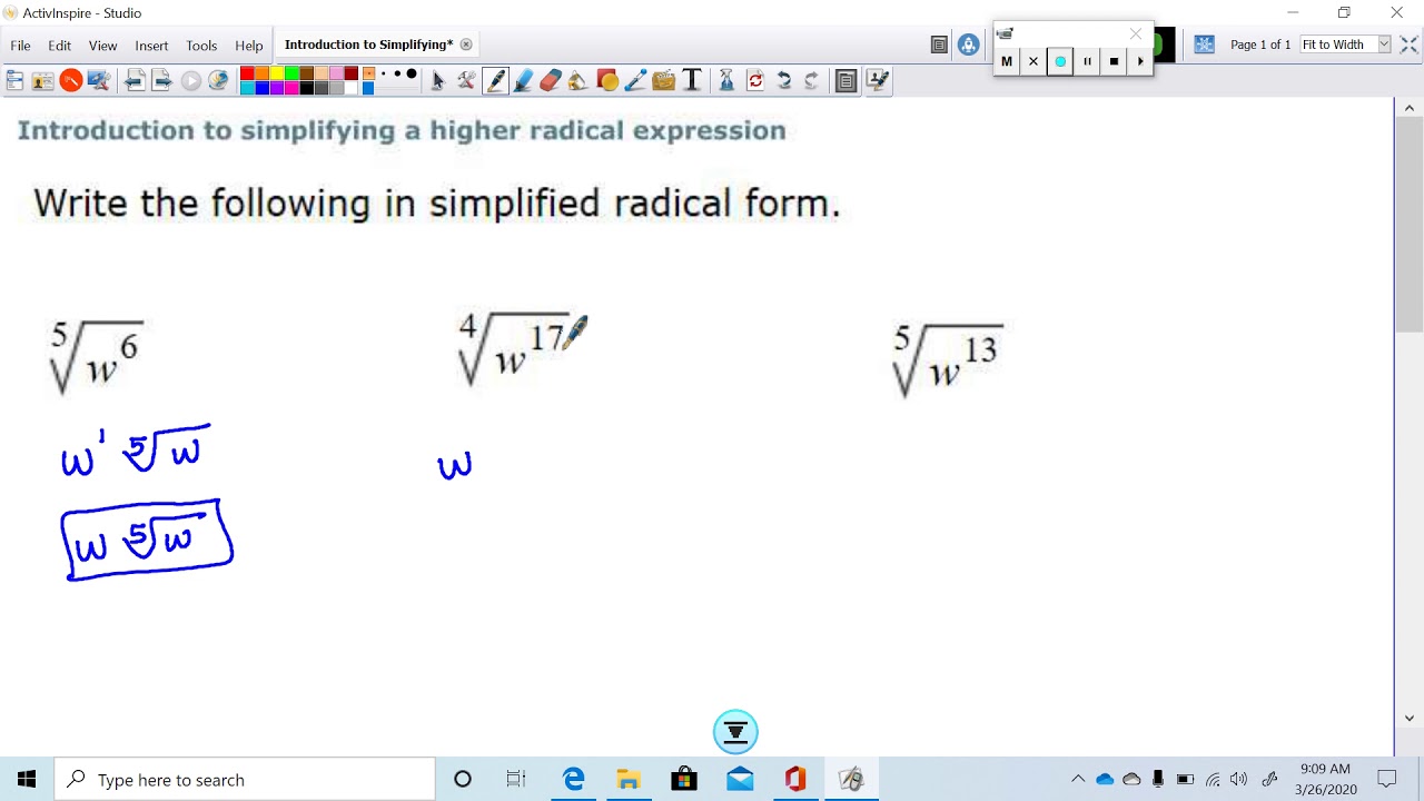 Introduction To Simplifying A Higher Radical Expression Youtube