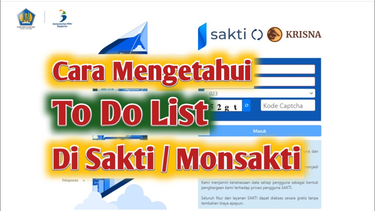 Cara Mengetahui To Do List Pada APlikasi Sakti dan Monsakti - YouTube