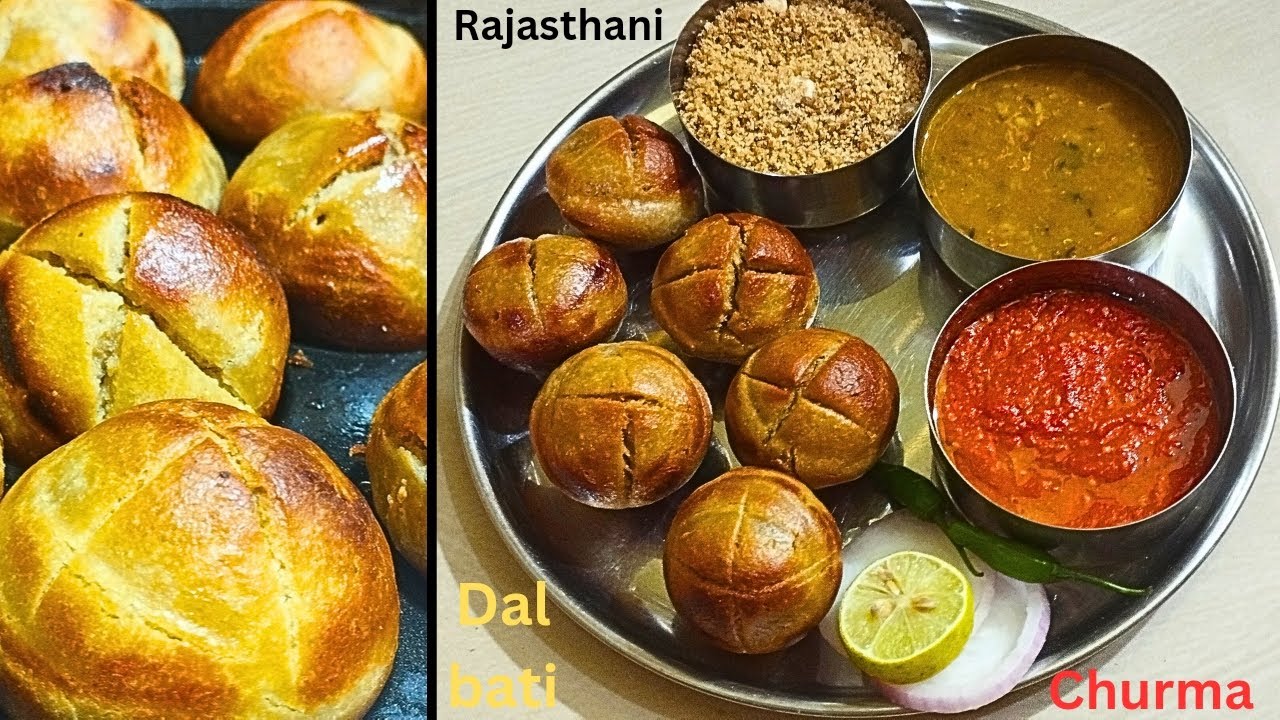 Rajasthani dal bati churma recipe//dal bati churma//how to make dal ...