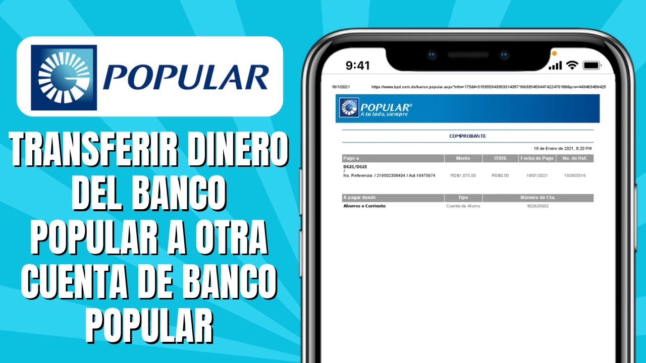 Cómo TRANSFERIR Dinero Del Banco Popular A Otra Cuenta De Banco Popular ...