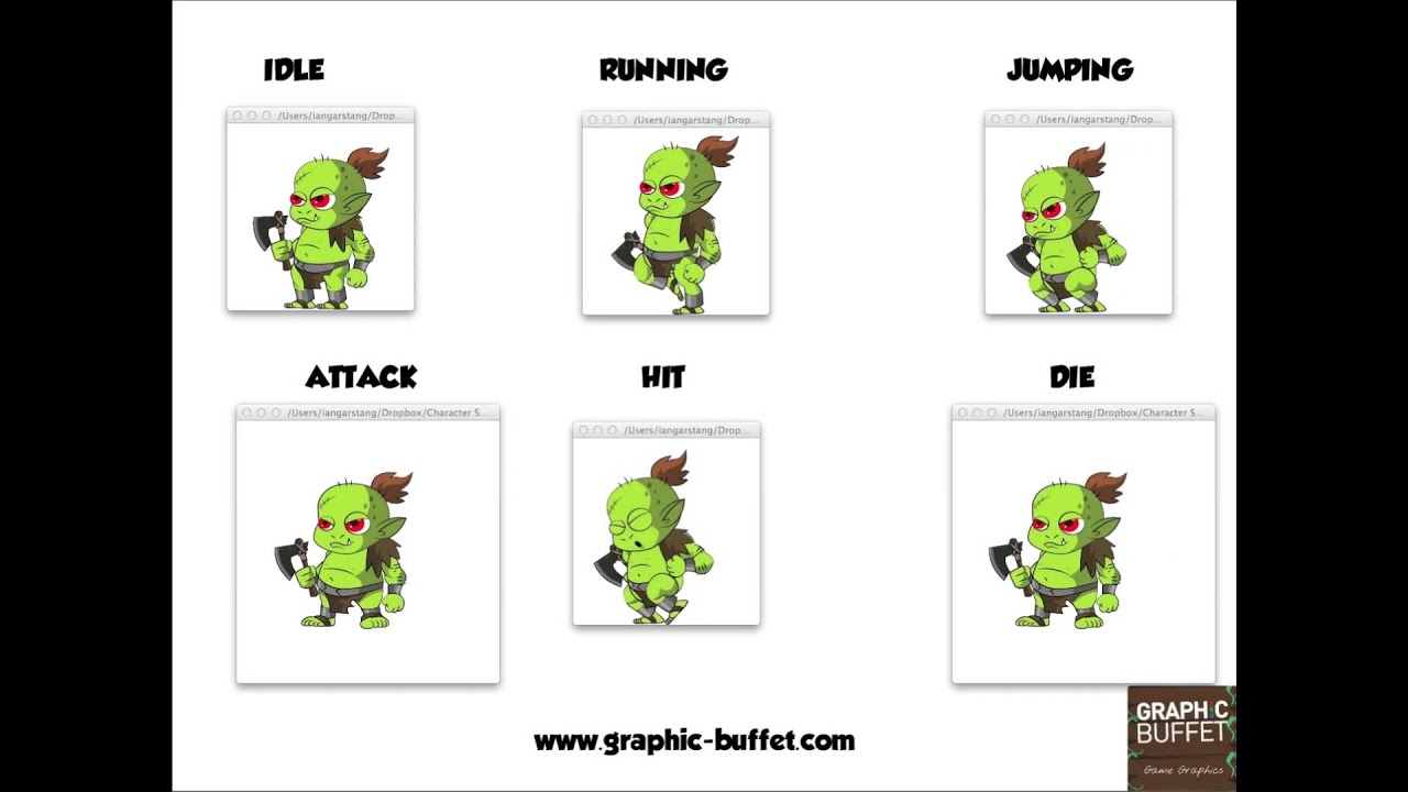 Animated Characters: Orc - 2D Game Graphics and Game Sprites - YouTube