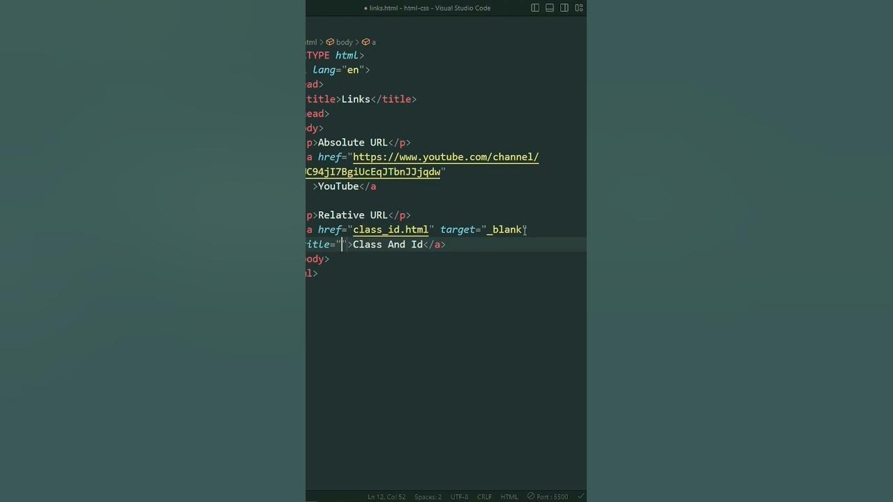 How To Add Title Attribute In Links Coding Htmlcourse Code Html Htmlcss Css