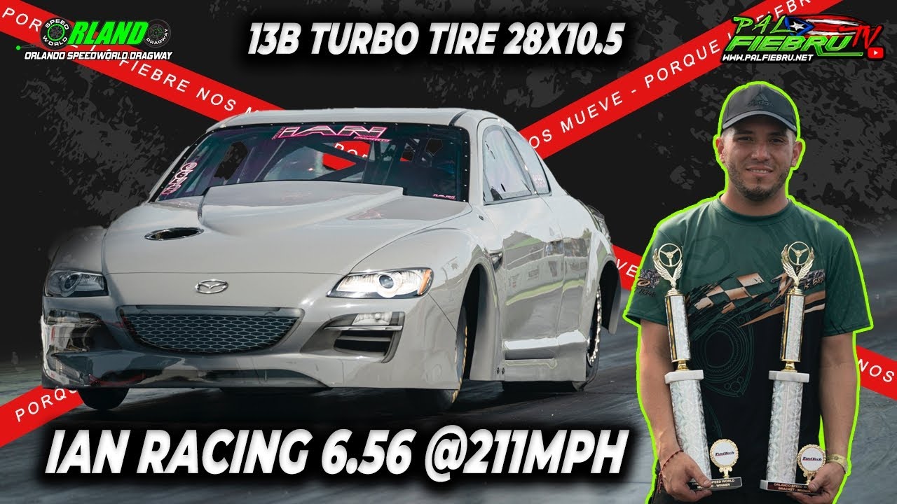 New World Record 13b Turbo Small tire 28x10.5 Ian Racing 6.564 @211mph ...