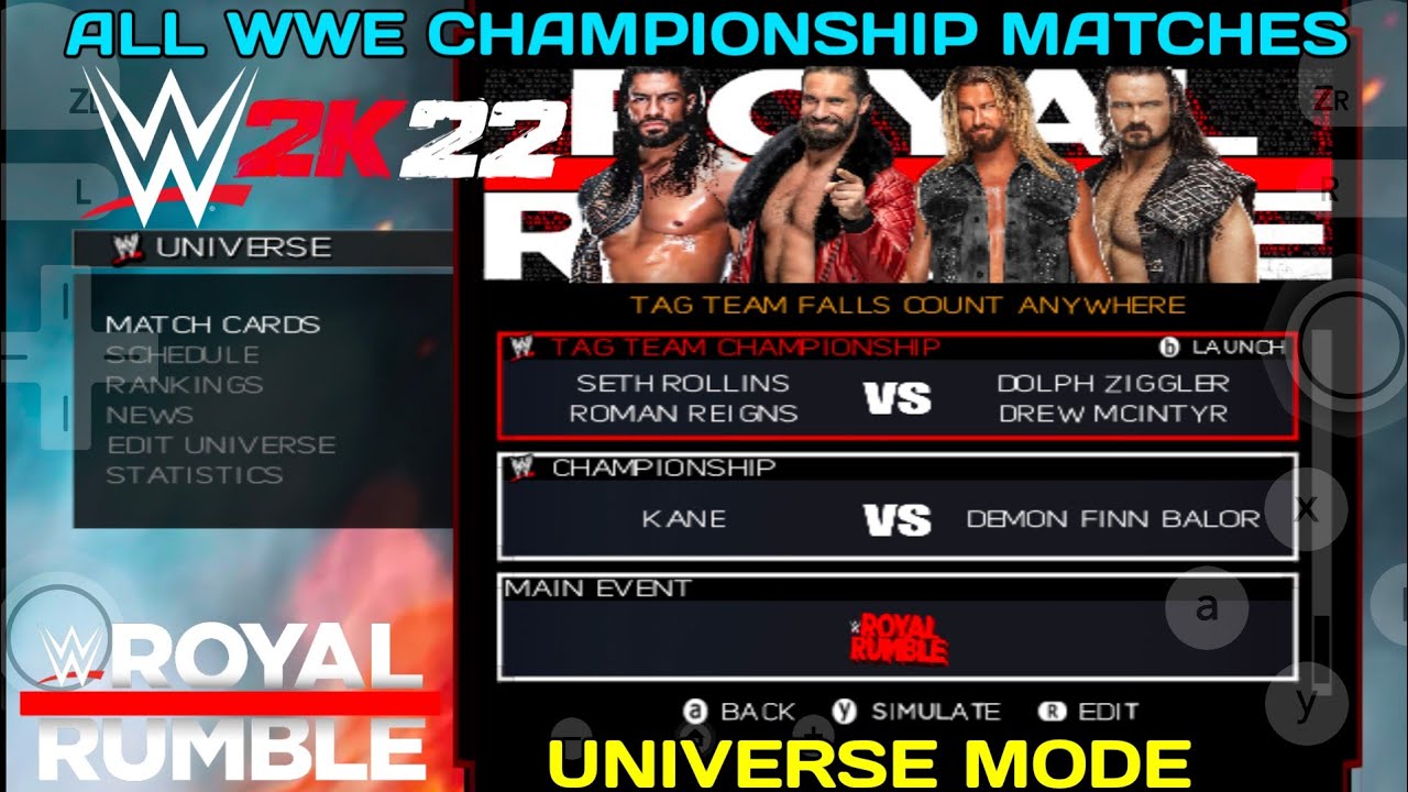 WWE 2K22 Wii - Universe Mode Royal Rumble | Dolphin Emulator On Android ...