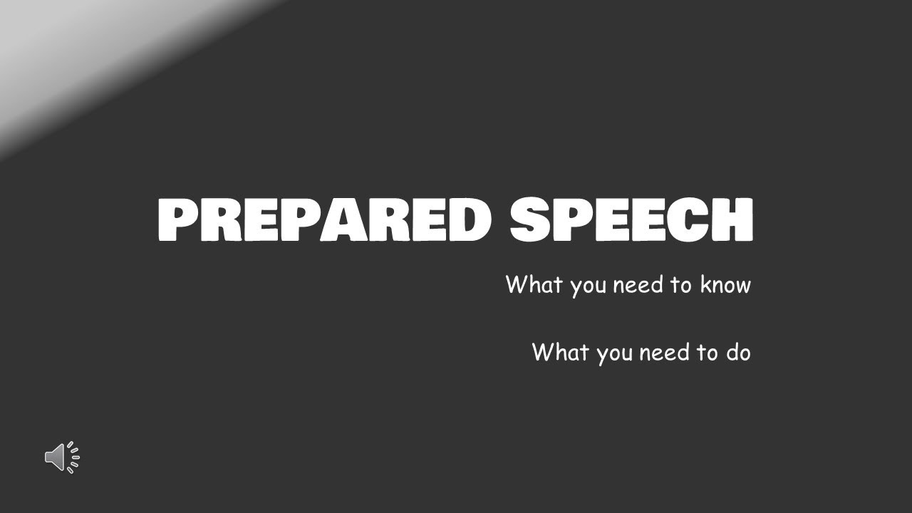 Prepare and deliver an oral: prepared speech - YouTube