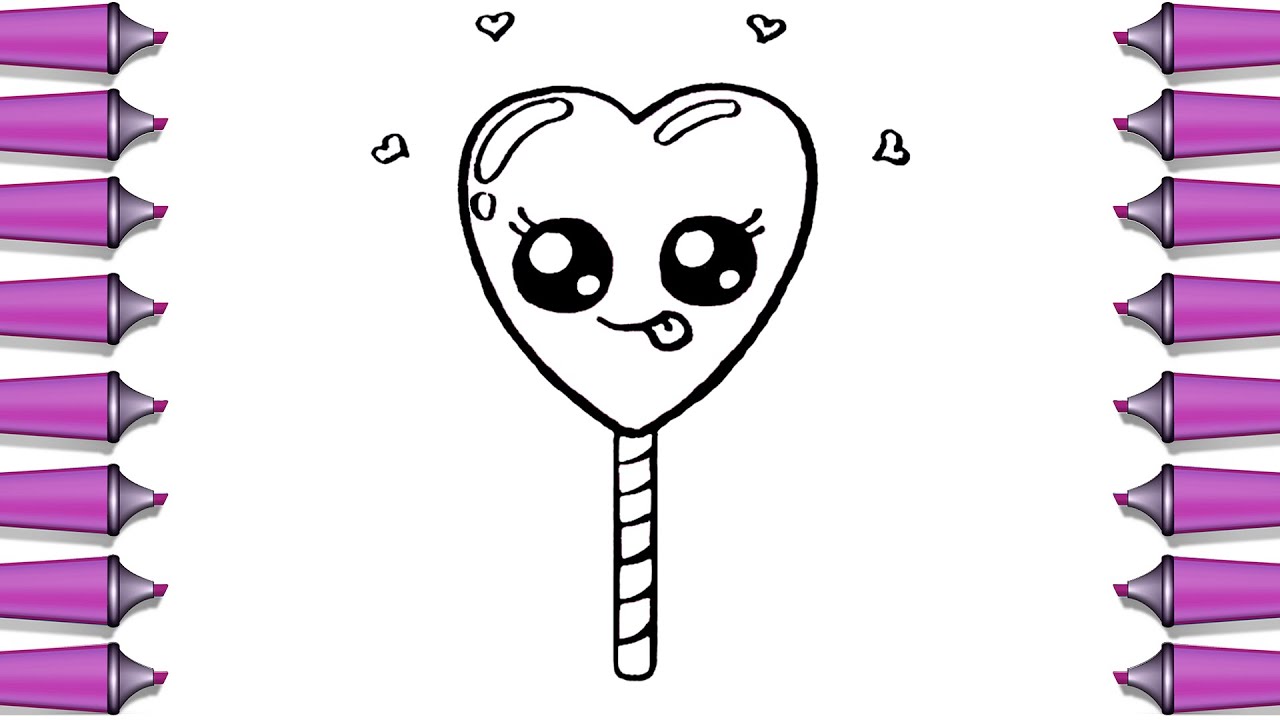 How to draw a cute lollypop step by step - YouTube