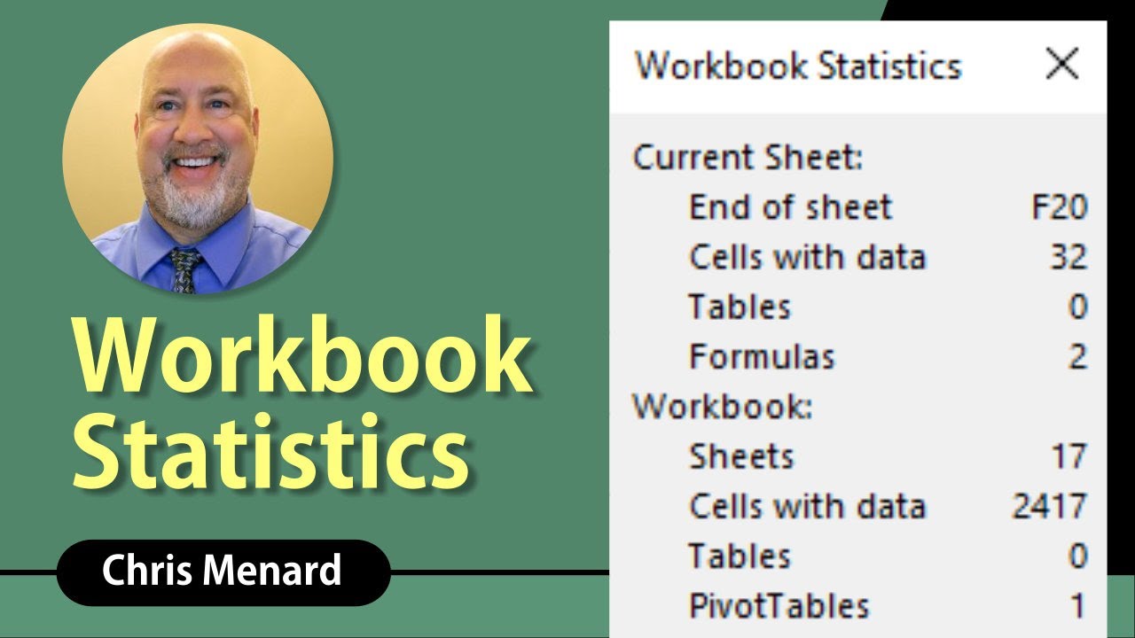 Workbook Statistics In Excel For Microsoft 365 By Chris Menard YouTube workbook-statistics-in-excel-for-microsoft-365-by-chris-menard-youtube