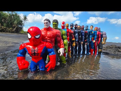 AVENGERS ACTION FIGURE, SPIDER-MAN MILES, HULK, CAPTAIN AMERICA, THOR, AQUAMAN, VENOM, THANOS #124