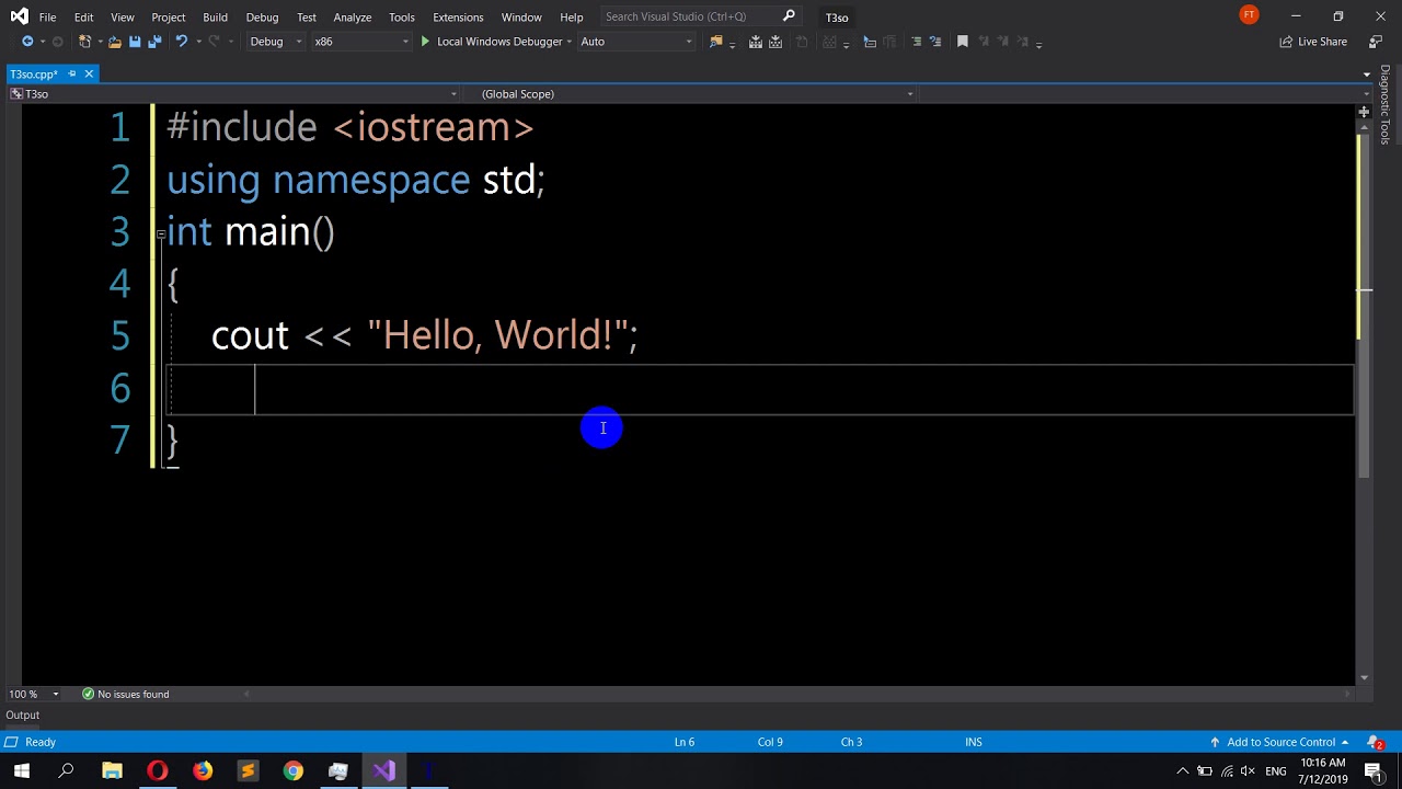 C Hello World Program Youtube