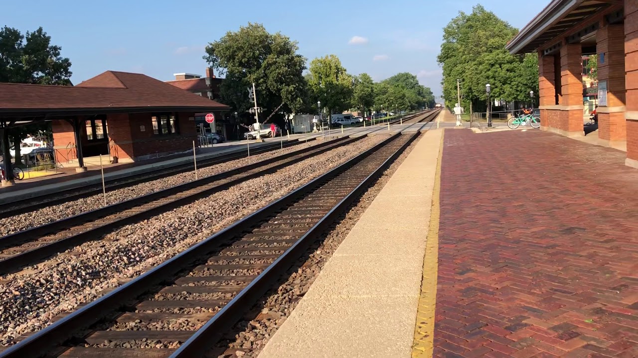 Outbound Metra 113 Express Passing Outbound Metra 183 at Riverside IL ...